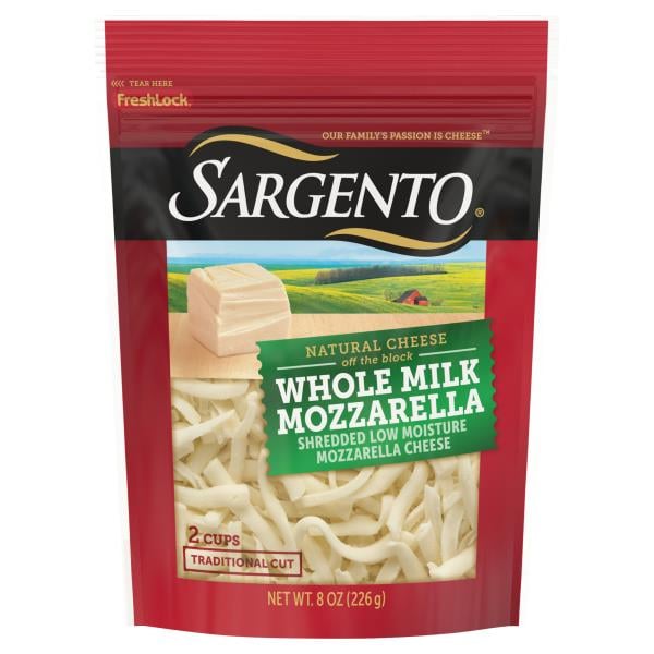 Sargento Off the Block Whole Milk Mozzarella Traditional Cut Natural ...