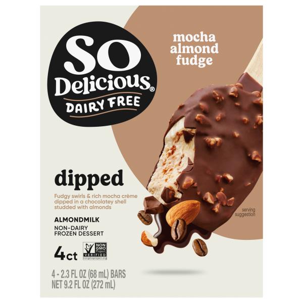 So Delicious Dairy Free Non-Dairy Almondmilk Dipped Mocha Almond Fudge ...