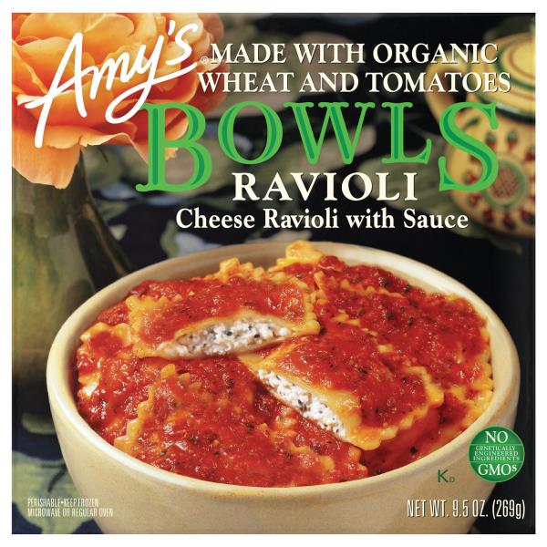 Amy's Bowls Amy’s Frozen Bowls, Cheese Ravioli with Sauce, 9.5 oz ...