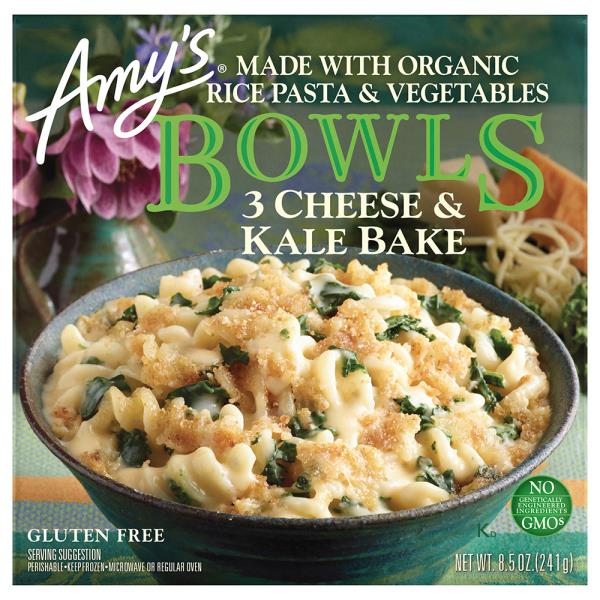 Amy's Bowls Amy’s Frozen Bowls, 3 Cheese & Kale Bake Bowl, Gluten free ...