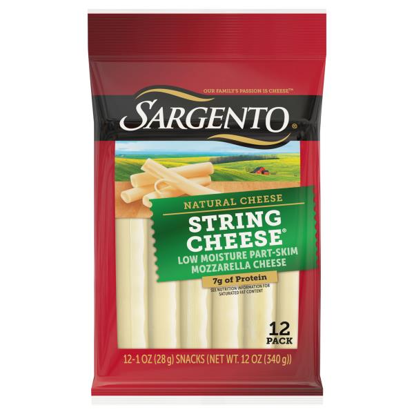 Sargento String Cheese, Natural, Low Moisture, Part-Skim, Mozzarella ...