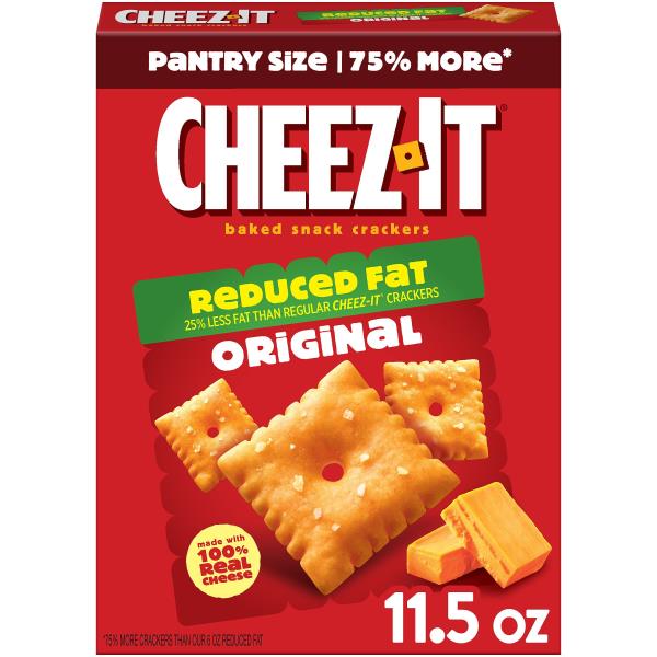 Cheez-It Baked Snack Cheese Crackers Reduced Fat Original, Made with ...