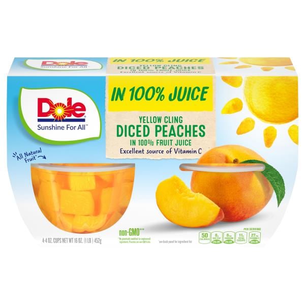 Dole Diced Peaches in 100% Fruit Juice, Yellow Cling | Publix Super Markets