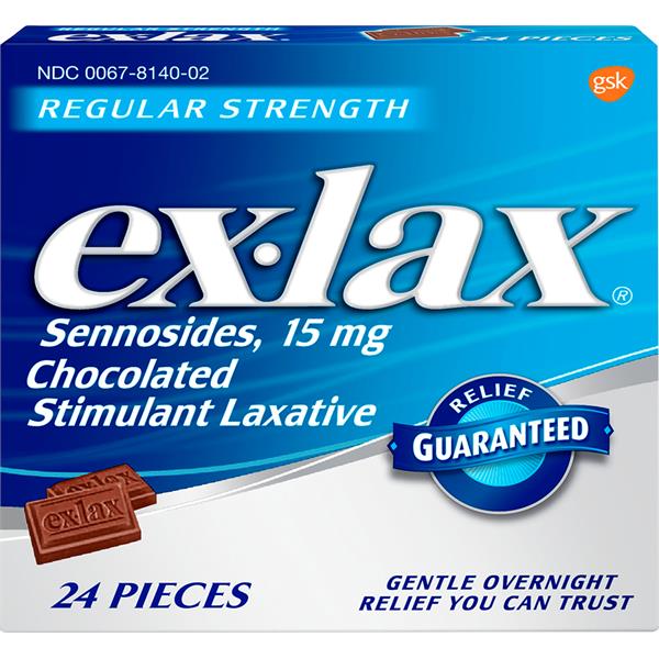 Ex-Lax Regular Strength Chocolated Stimulant Laxative Constipation ...