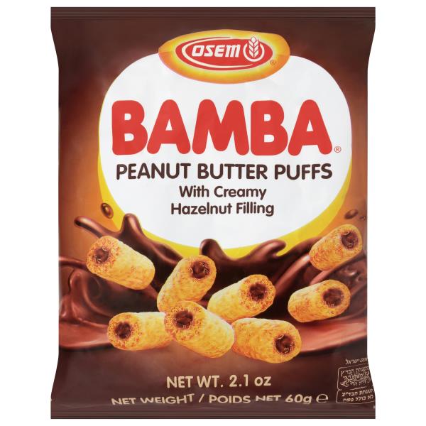 Osem Bamba Peanut Butter Puffs with Creamy Hazelnut Filling | Publix ...