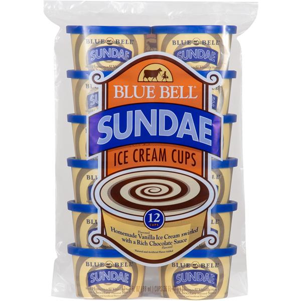 Blue Bell Sundae Ice Cream Cups, 12 ct | Publix Super Markets
