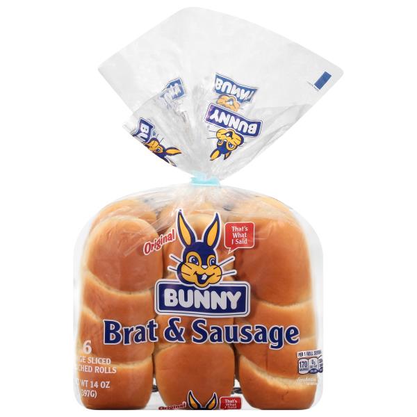 Bunny Brat & Sausage Hinge Sliced Enriched Rolls | Publix Super Markets