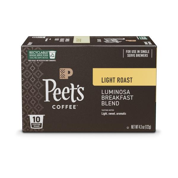 Peet's Coffee & Tea Luminosa Breakfast Blend Light Roast K-Cup Coffee ...