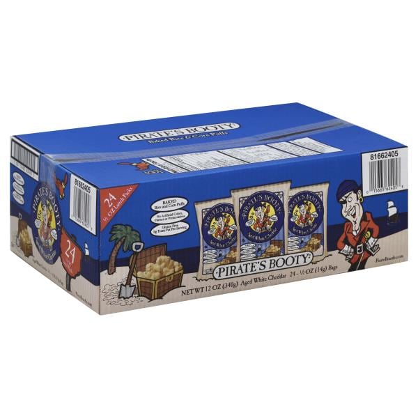 Pirates Booty Rice & Corn Puffs, Baked, Aged White Cheddar, Lunch Packs ...