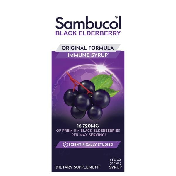 Sambucol Immune Syrup, Original Formula, 16,720 mg, Black Elderberry ...