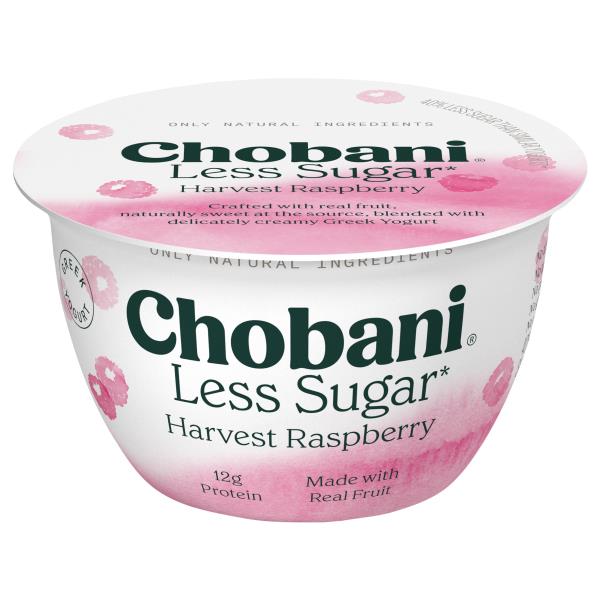Chobani Yogurt, Greek, Less Sugar, Reduced Fat, Harvest Raspberry ...