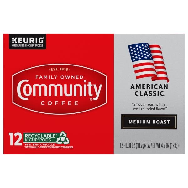 Community Coffee Coffee, American Classic, Medium Roast, K-Cup Pods ...