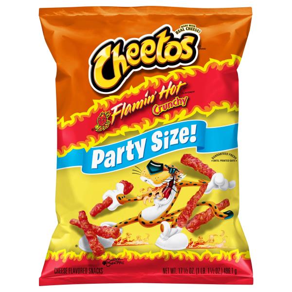 Cheetos Cheese Flavored Snacks, Flamin' Hot Flavored, Crunchy, Party ...