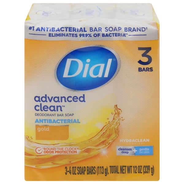 Dial Advanced Clean Deodorant Bar Soap, Antibacterial, Gold | Publix ...