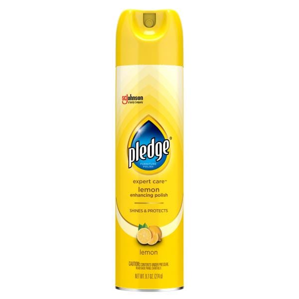 Pledge Enhancing Polish, Furniture & Wood Spray, Lemon Scent, 9.7oz ...