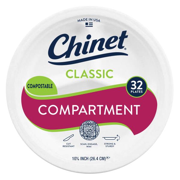 Chinet Classic Compartment Plate 10 3/8in (32 Count) | Publix Super Markets