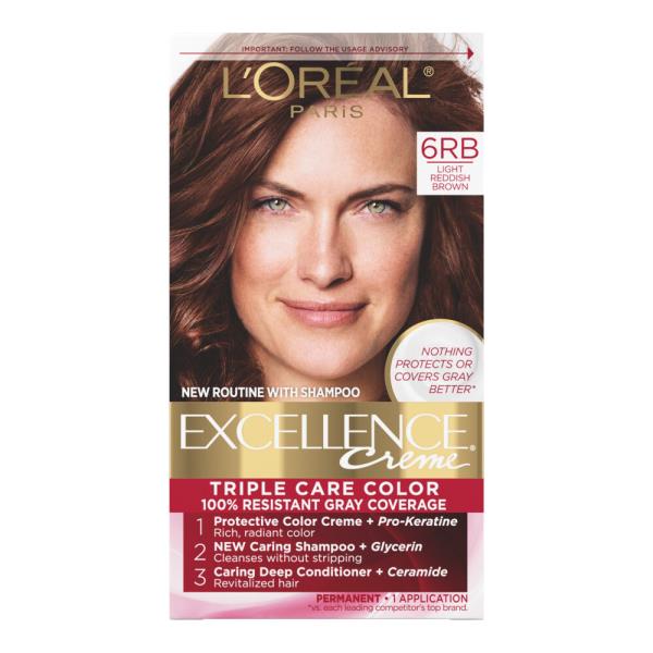 L'Oreal Paris Excellence Creme Permanent Triple Care Hair Color 6RB ...