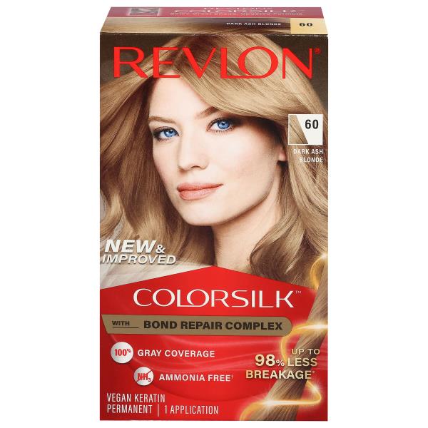 Revlon Colorsilk Dark Ash Blonde 60 Vegan Keratin Permanent Hair Color ...