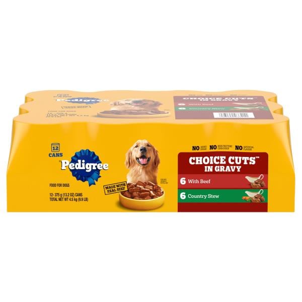 Pedigree Food for Dogs, with Beef/Country Stew, Choice Cuts in Gravy ...