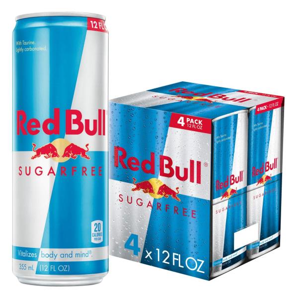 Red Bull Sugar Free Energy Drink 114mg Caffeine, 12 fl oz, Pack of 4 ...