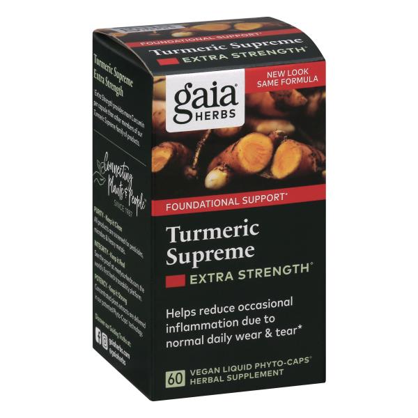 Gaia Herbs Turmeric Supreme, Extra Strength, Vegan Liquid Phyto-Caps ...