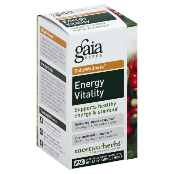 Gaia DailyWellness Energy Vitality, Vegetarian Liquid Phyto-Caps ...