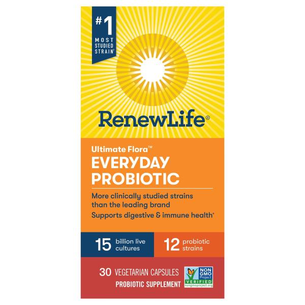 Renew Life Ultimate Flora Everyday Probiotic, Vegetarian Capsules ...