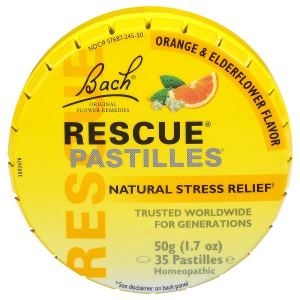 Bach Original Flower Remedies Rescue Stress Relief, Natural, Pastilles ...