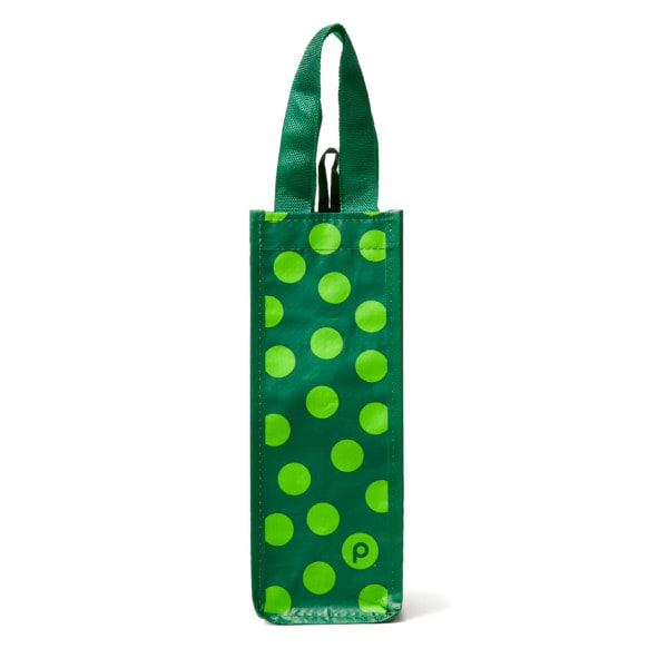 Publix 1-Bottle Laminated Reusable Wine Bag, Dark or Light Green ...