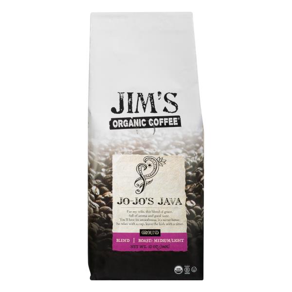 Jim's Organic Coffee Coffee, Ground, Medium/Light Roast, Jo-Jo's Java | Publix Super Markets