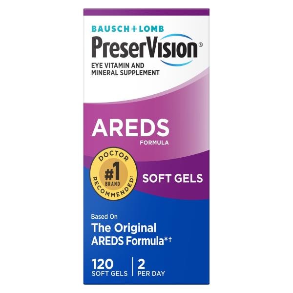 PreserVision Eye Vitamin & Mineral Supplement, AREDS Formula, Soft Gels ...