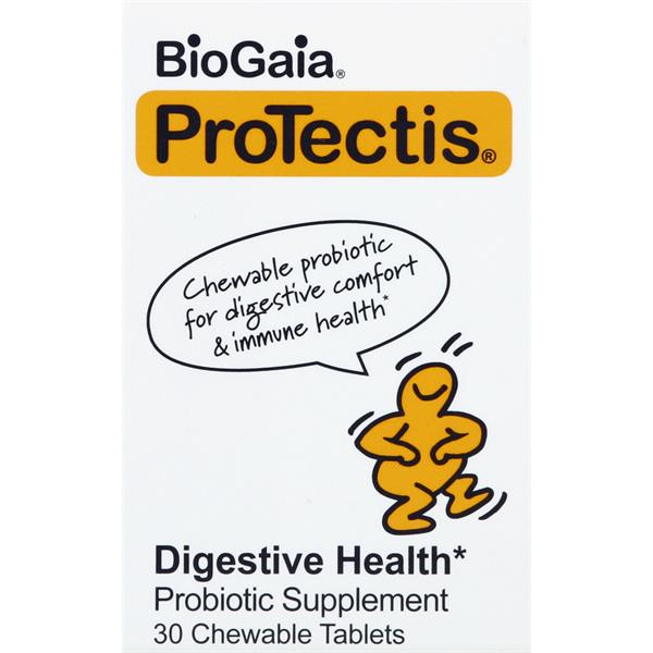 BioGaia ProTectis Digestive Health, Chewable Tablets, Lemon-Flavored ...