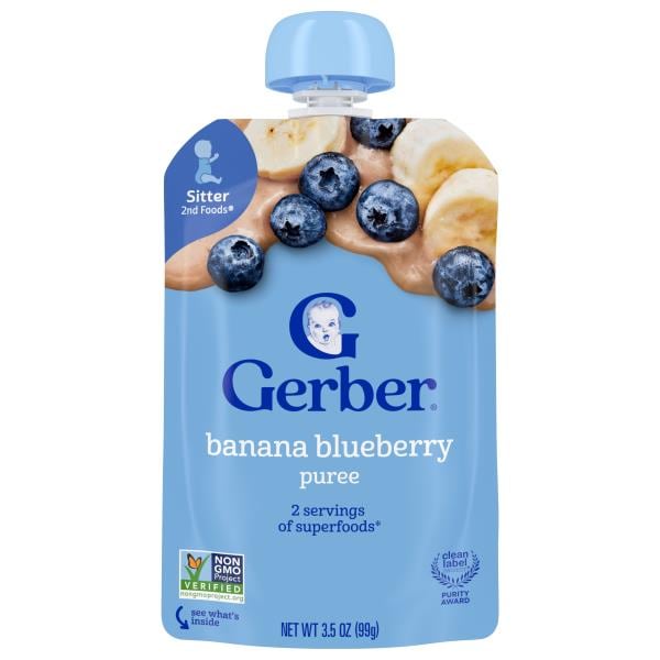 Gerber Puree, Banana Blueberry, Sitter 2nd Foods | Publix Super Markets