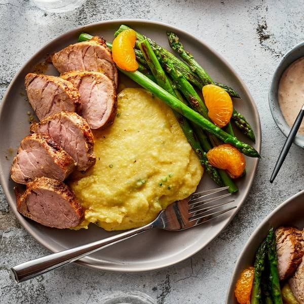 Pork Tenderloin with Creamy Polenta and Citrus Asparagus | Publix Super ...