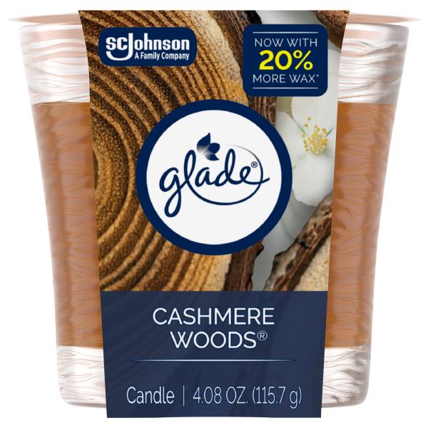 Glade Jar Candle, Cashmere Woods, Quickly Fills Rooms With Essential ...