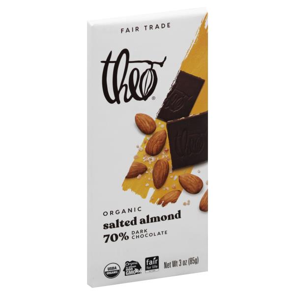 Theo Dark Chocolate Organic Salted Almond 70 Publix Super Markets