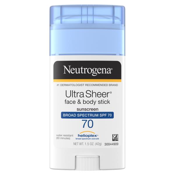 Neutrogena Ultra Sheer Sunscreen, Face & Body Stick, SPF 70 | Publix ...