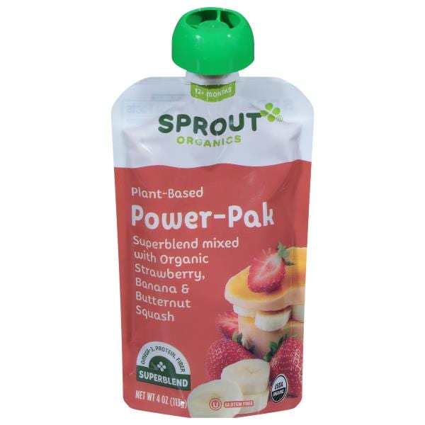Sprout Organics Power-Pak, Strawberry, Banana & Butternut Squash, 12 ...
