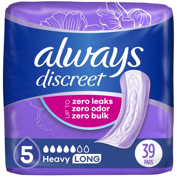 Always Discreet Pads, Heavy Absorbency, Long Length, 39 Count | Publix ...