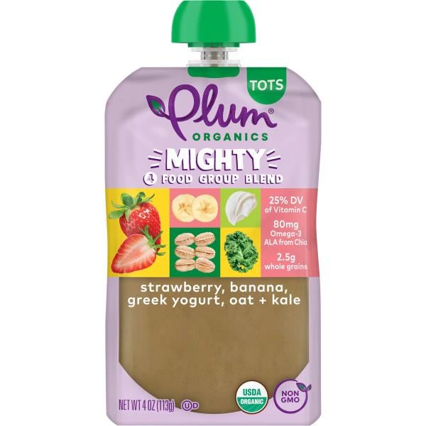 Plum Organics® Mighty Tots 4 Food Group Blend Strwbry, Banana, Grk Yog ...