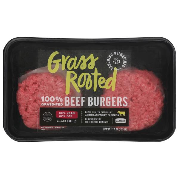 Grass Rooted Beef Burgers, 80%/20% | Publix Super Markets