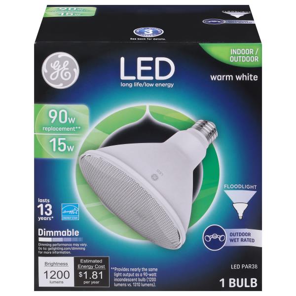 GE Light Bulbs, LED, Floodlight, Warm White, 15 Watts | Publix Super ...