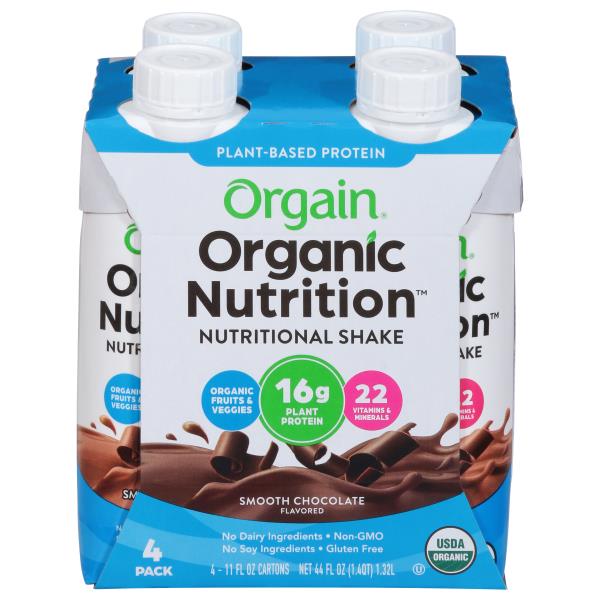 Orgain Organic Nutrition Nutritional Shake, Smooth Chocolate Flavored ...