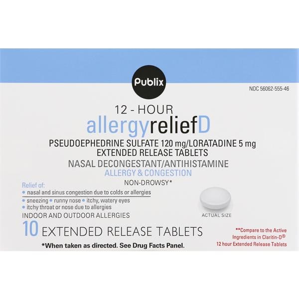 Publix Allergy Relief-D 12 Hour Tablets 10 Count | Publix Super Markets