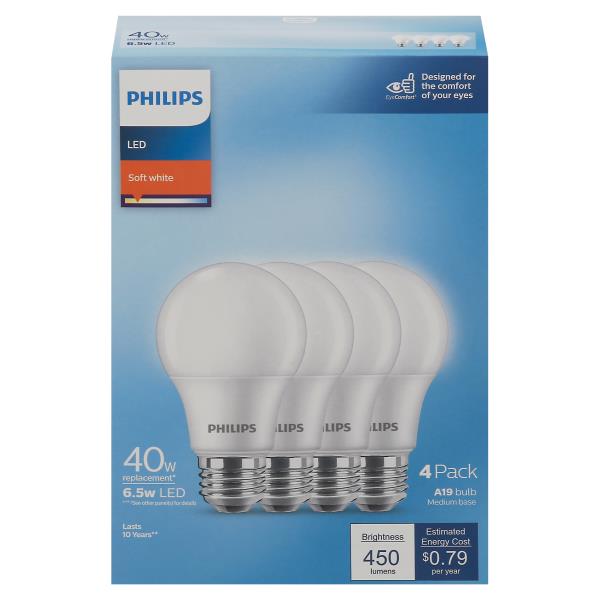 Phillips Light Bulbs, LED, Soft White, 5.5 Watts, 4 Pack | Publix Super ...