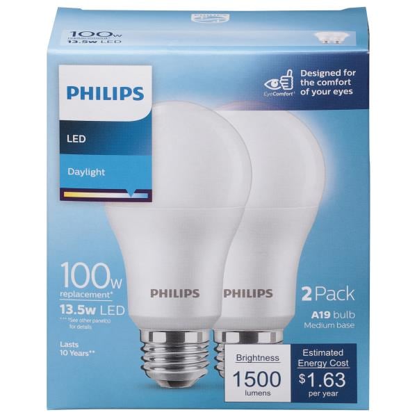Phillips Light Bulbs, LED, Daylight, 12.5 Watts, 2 Pack | Publix Super ...