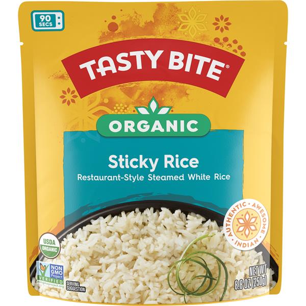 Tasty Bite Organic Sticky Rice 8.8oz Soft and chewy sticky rice ...