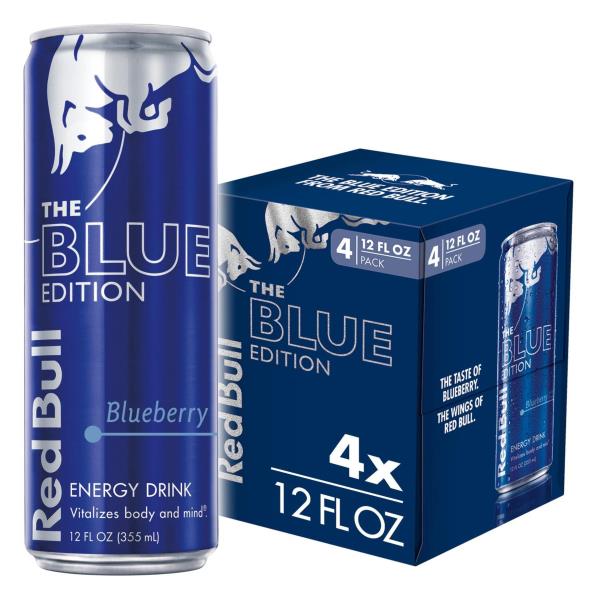 Red Bull Blue Edition Energy Drink Blueberry, 114mg Caffeine, 12 fl oz ...