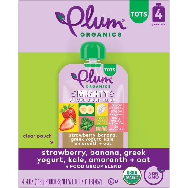 Plum Organics® Mighty Tots Mighty 4 Food Group Blend Strwbrry, Banna ...