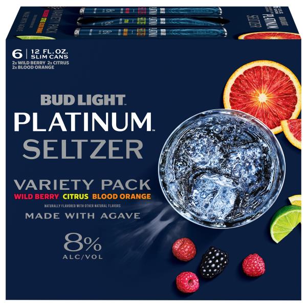 Bud Light Platinum Seltzer, Wild Berry/Citrus/Blood Orange, Variety ...
